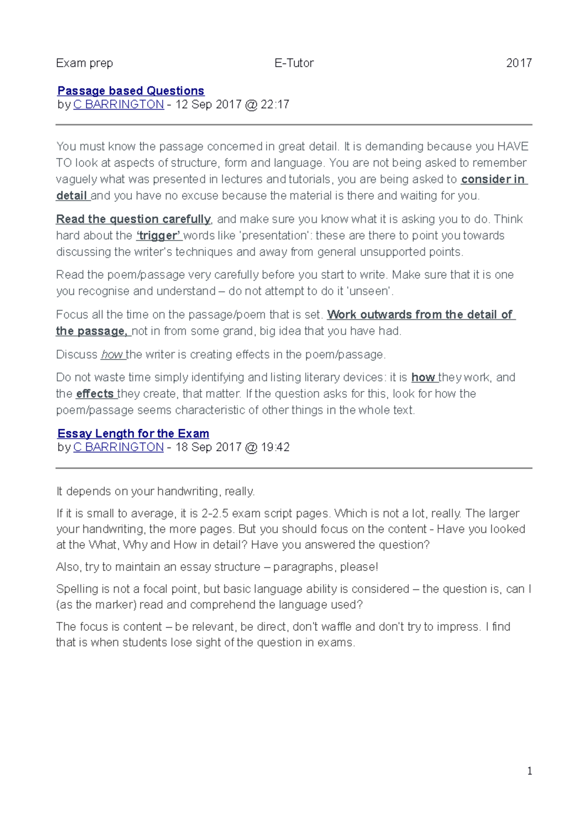 ENG2602 Exam Prep - Passage based Questions by C BARRINGTON - 12 Sep ...