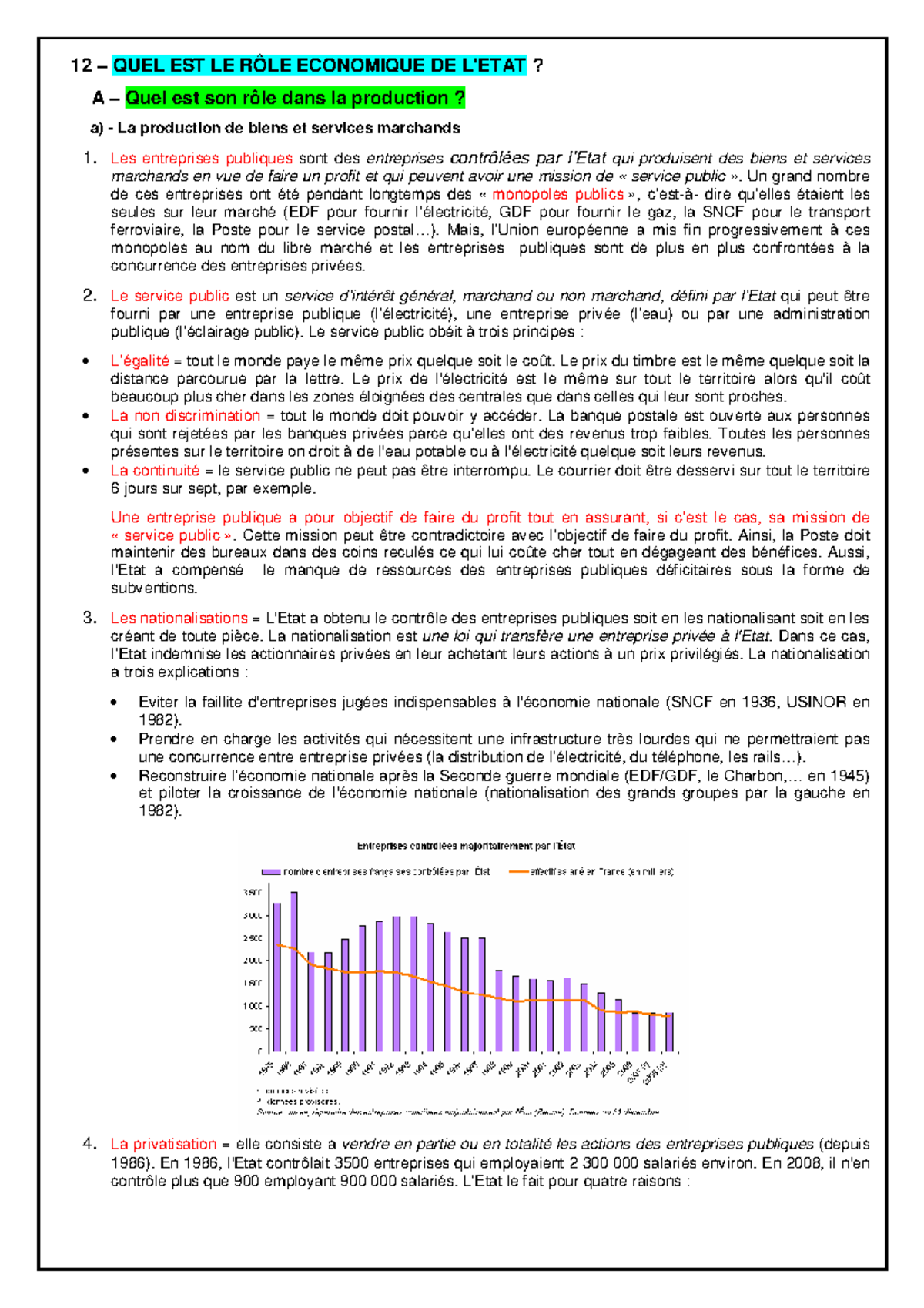 Chapitre 1 - 12 - Le rôle de l'Etat dans l'économie (PFEG Cours - 2010-2011 ) - 12 – QUEL EST LE ...