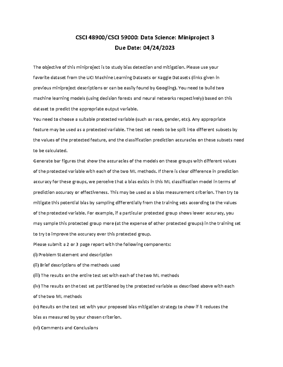 Miniproject 3 - Data science assignments - CSCI 48900/CSCI 59000: Data ...