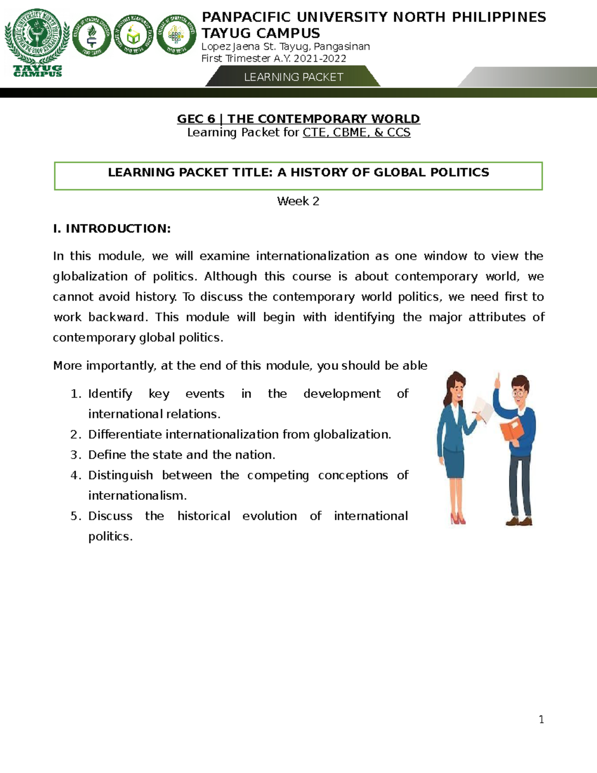 GEC 6 The Contemporary World - Module 3 (A History of World Politics) - GEC 6 | THE CONTEMPORARY ...