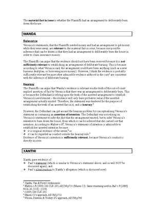 Cheat-Sheet Evidence EXAM - LAWS3400: Evidence Summary Notes Week 5 ...