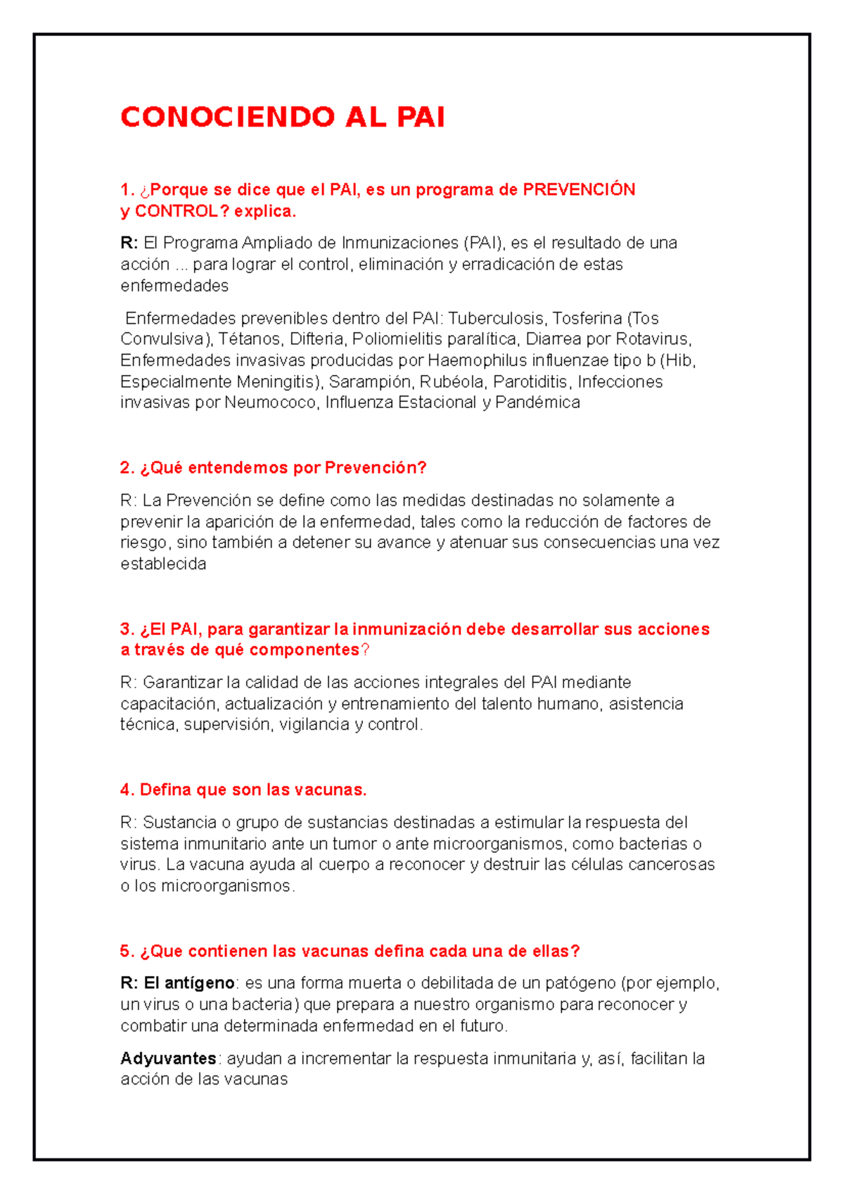 Conociendo el pai - ayudas para mas conocimientos - CONOCIENDO AL PAI ...