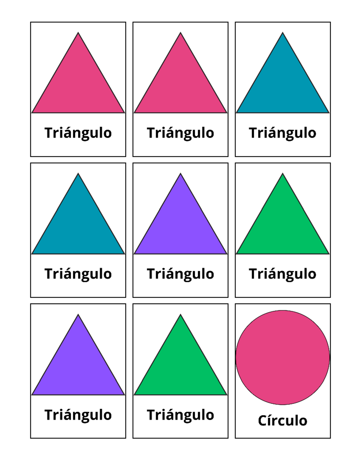 Memorama figuras geométricas - lenguajes - Triángulo Triángulo ...