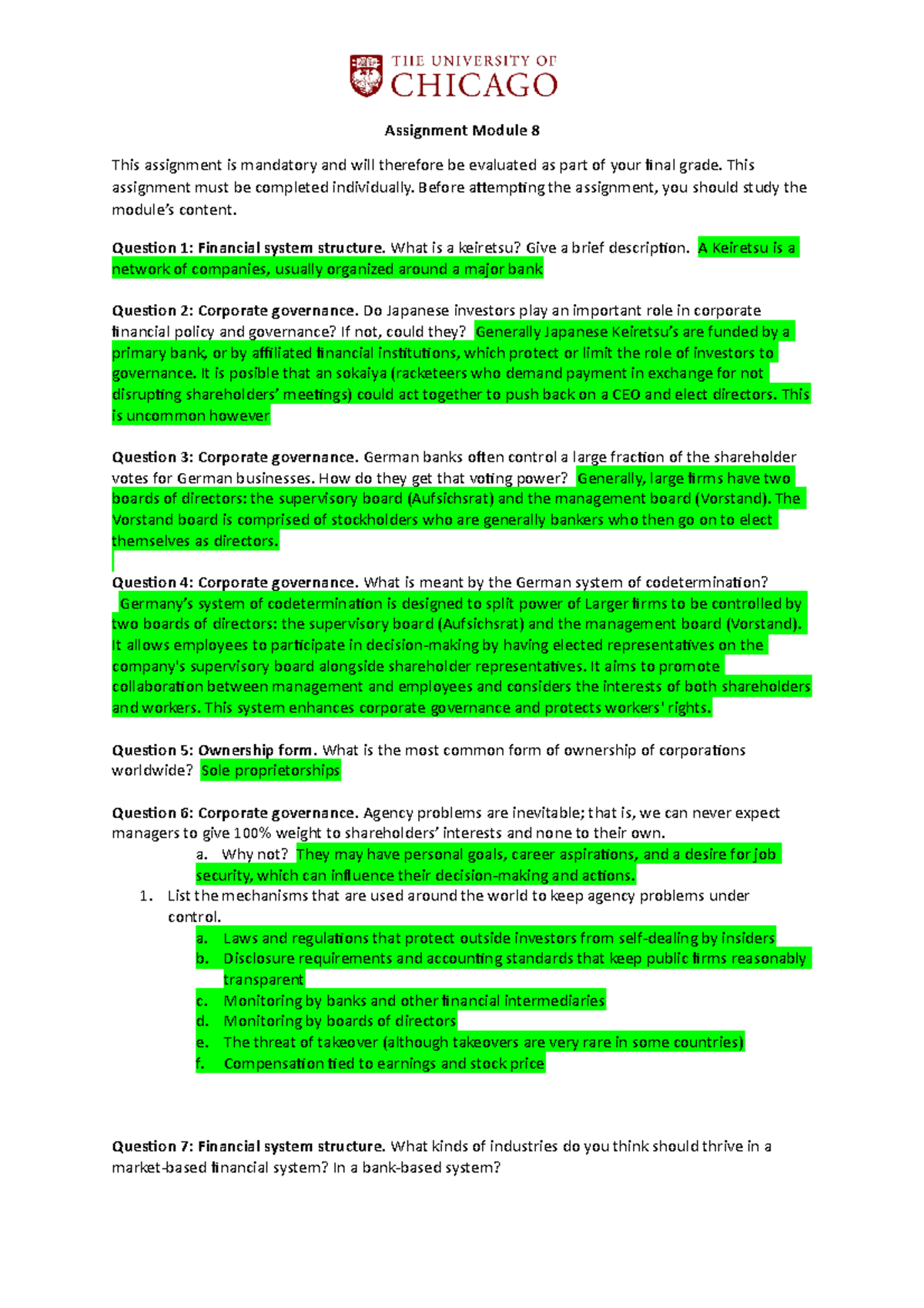 Module 8 Assignment - Assignment Module 8 This assignment is mandatory ...