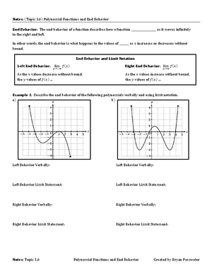 Notes Topic 1.4 Polynomial Functions and Rates of Change AP PC - 𝐍𝐨𝐭𝐞𝐬 ...