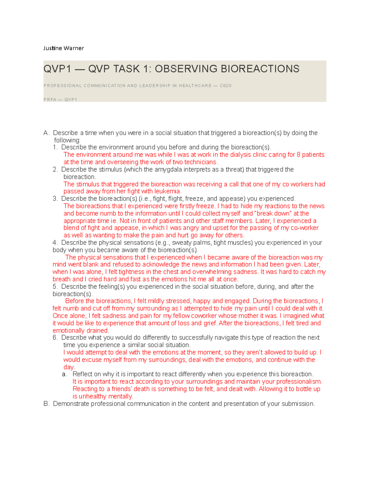Task1 Leadership - Justine Warner QVP1 — QVP TASK 1: OBSERVING ...