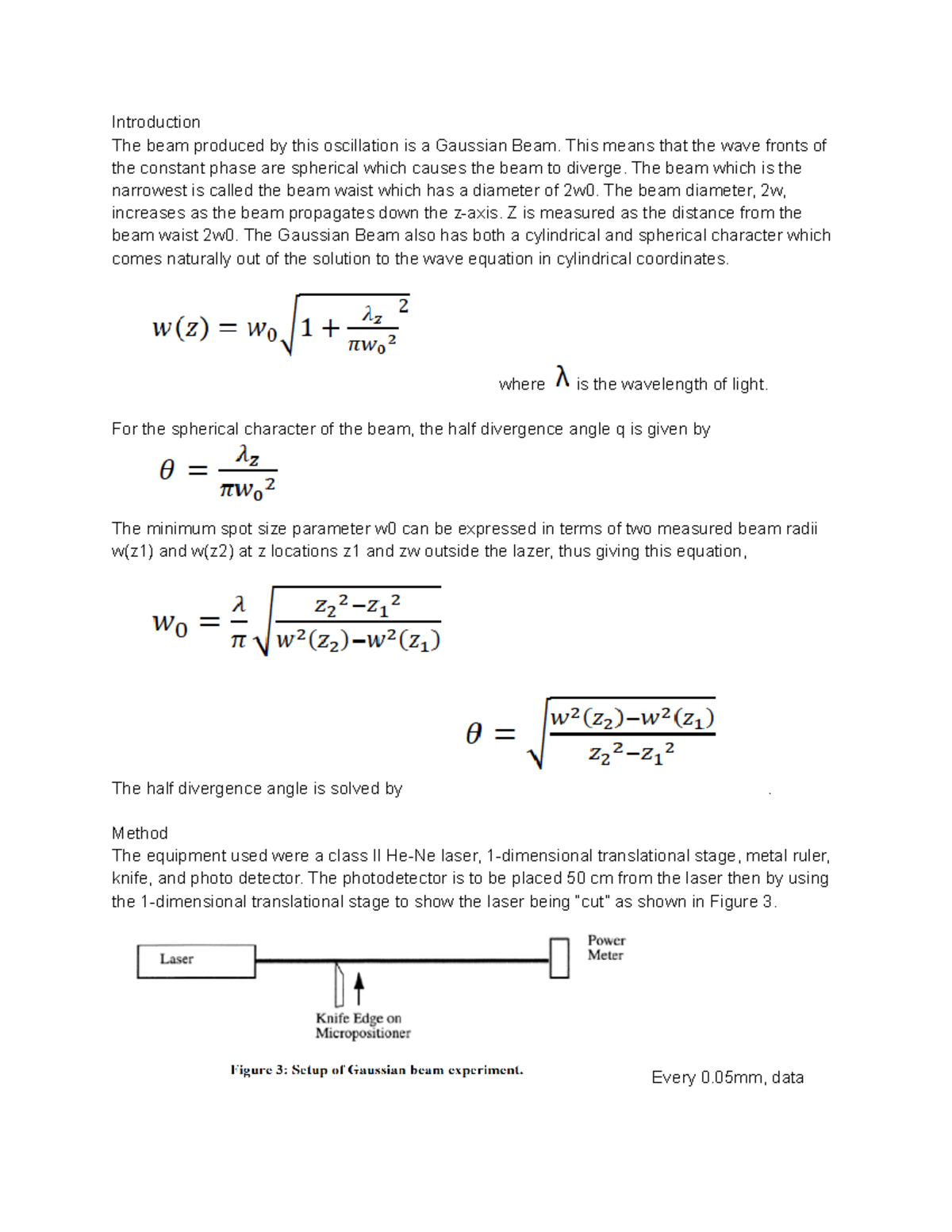 Lab 4 -2 - Lab for chapter 8 - Introduction The beam produced by this ...