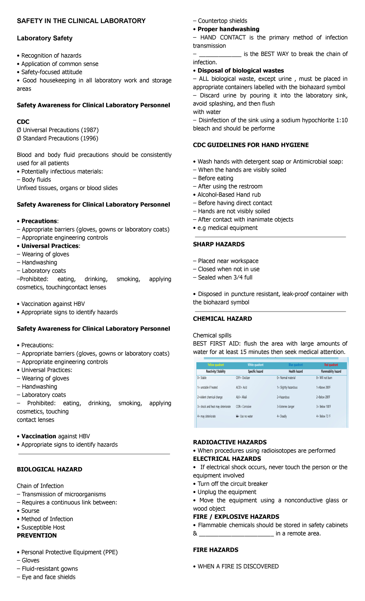 Safety IN THE Clinical Laboratory - SAFETY IN THE CLINICAL LABORATORY ...