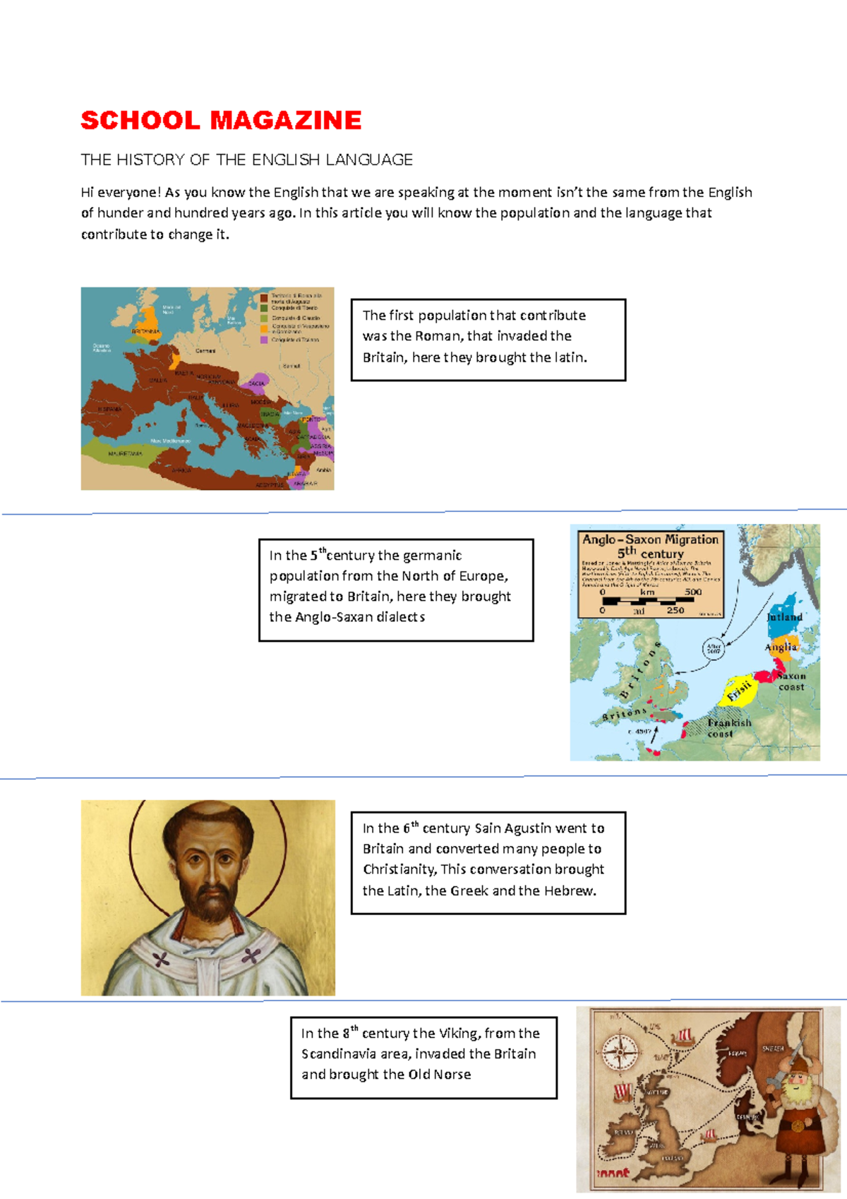 THE History OF English Language 2 - SCHOOL MAGAZINE THE HISTORY OF THE ...