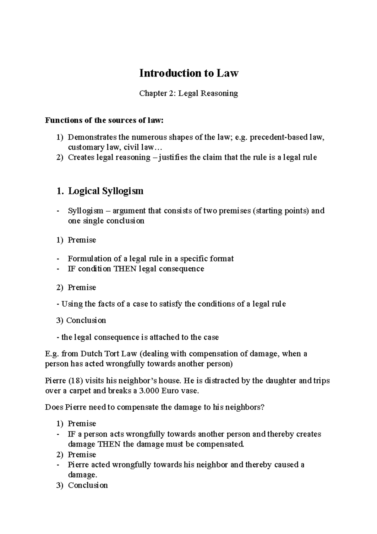 Introduction to Law - Chapter 2 - Introduction to Law Chapter 2: Legal ...