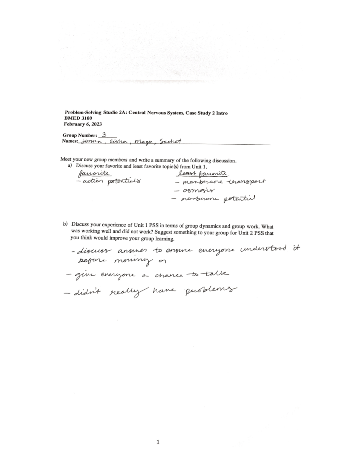 PSS 4 - ABCD - BIO 181 - Studocu