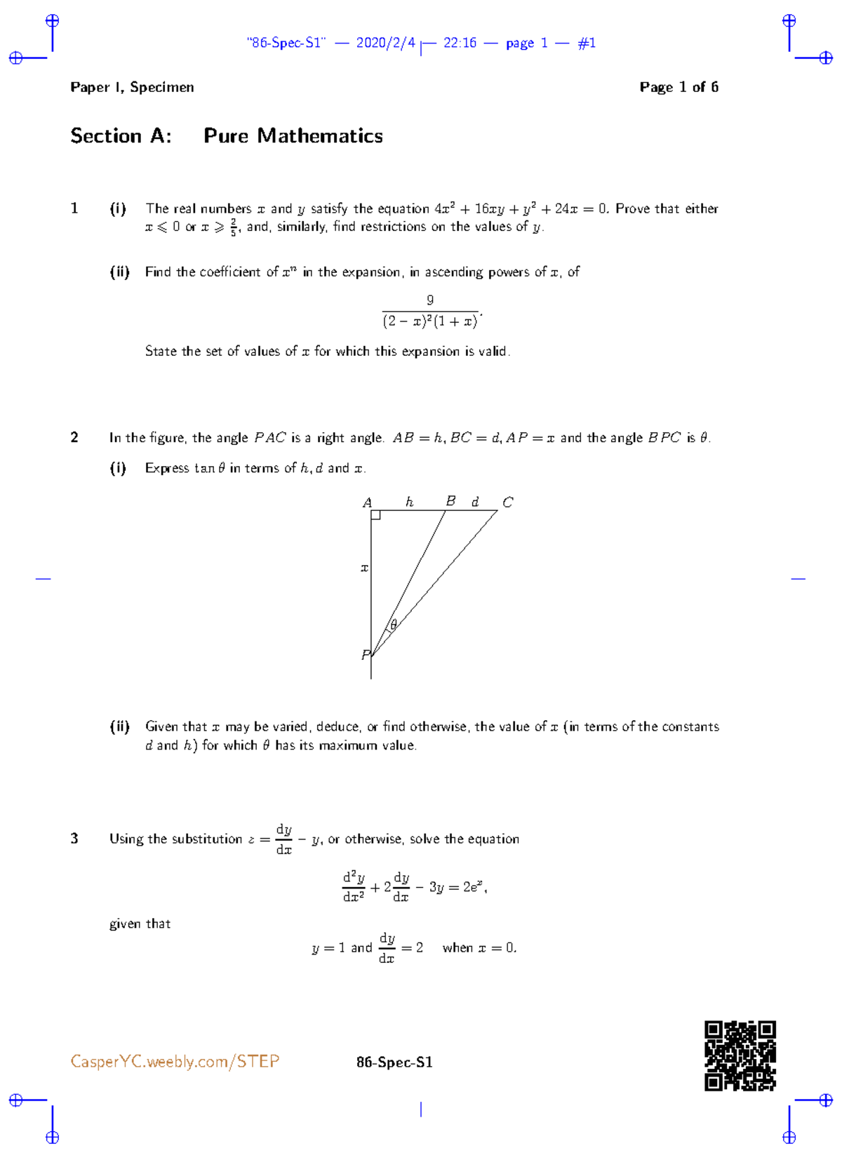 86-Spec-S1 - lol - “86-Spec-S1” — 2020/2/4 — 22:16 — page 1 — # Paper I ...