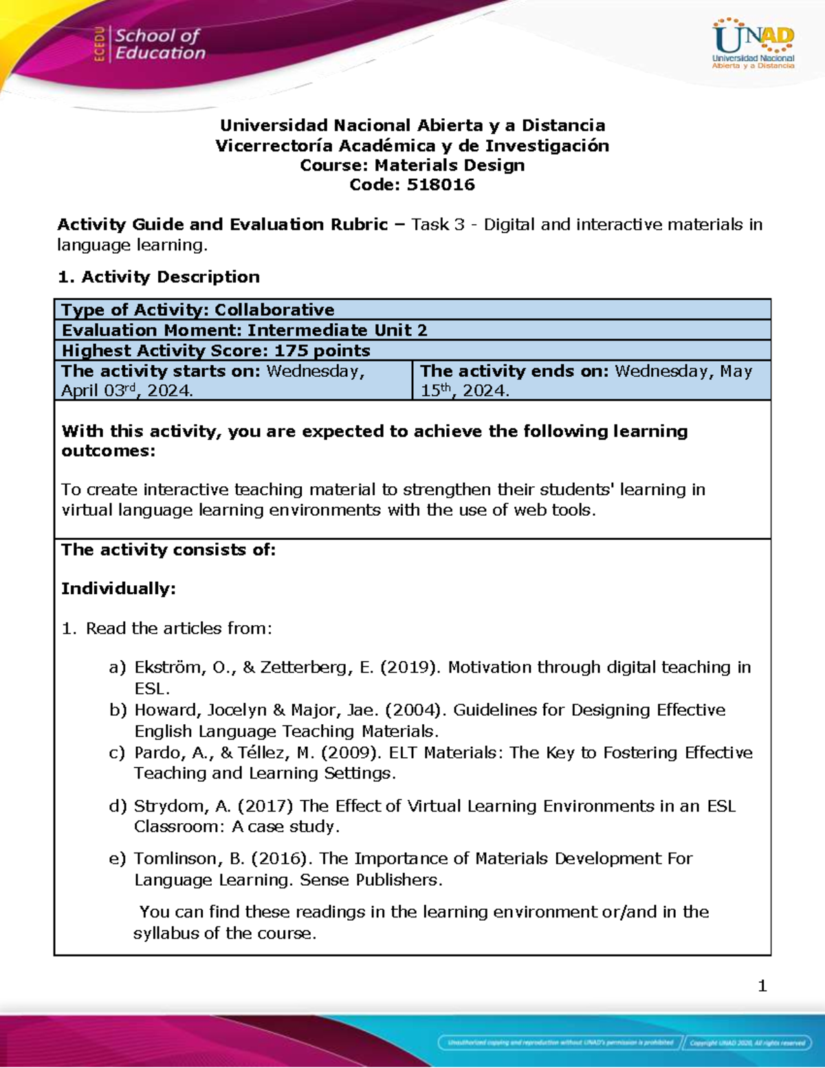 Activity Guide and Evaluation Rubric - Task 3 - Digital and interactive ...