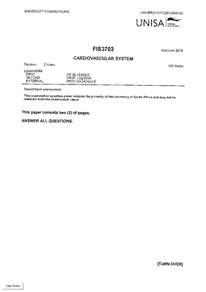 Exam 2019 - Fis3702 - Studocu