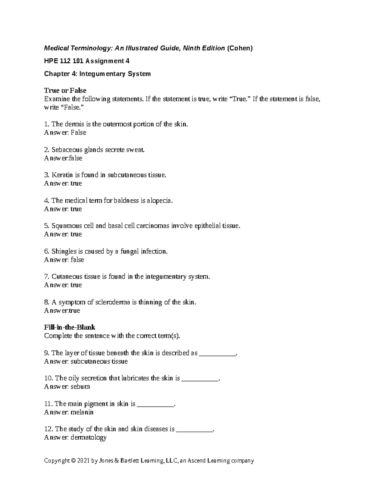 HPE 112 Ch 4 Assignment 4.docs Eunice Ogukwe.docx - Google Docs - Medical Terminology: An - Studocu