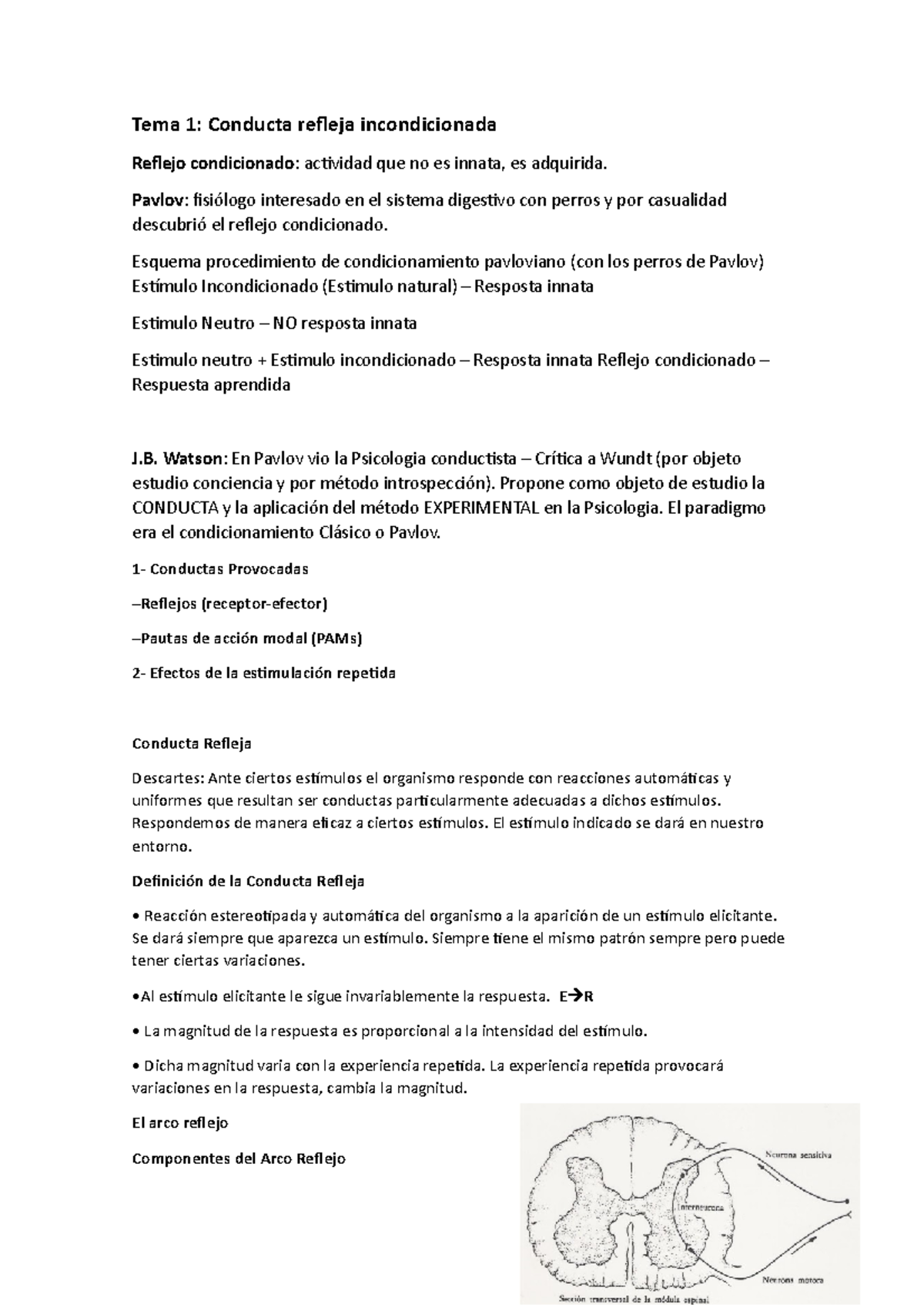 Tema 1 Conducta refleja - Tema 1: Conducta refleja incondicionada ...