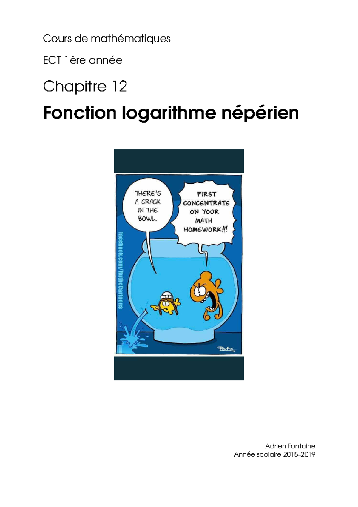 Logarithme neperien cours 07 - Cours de mathématiques ECT 1ère année ...