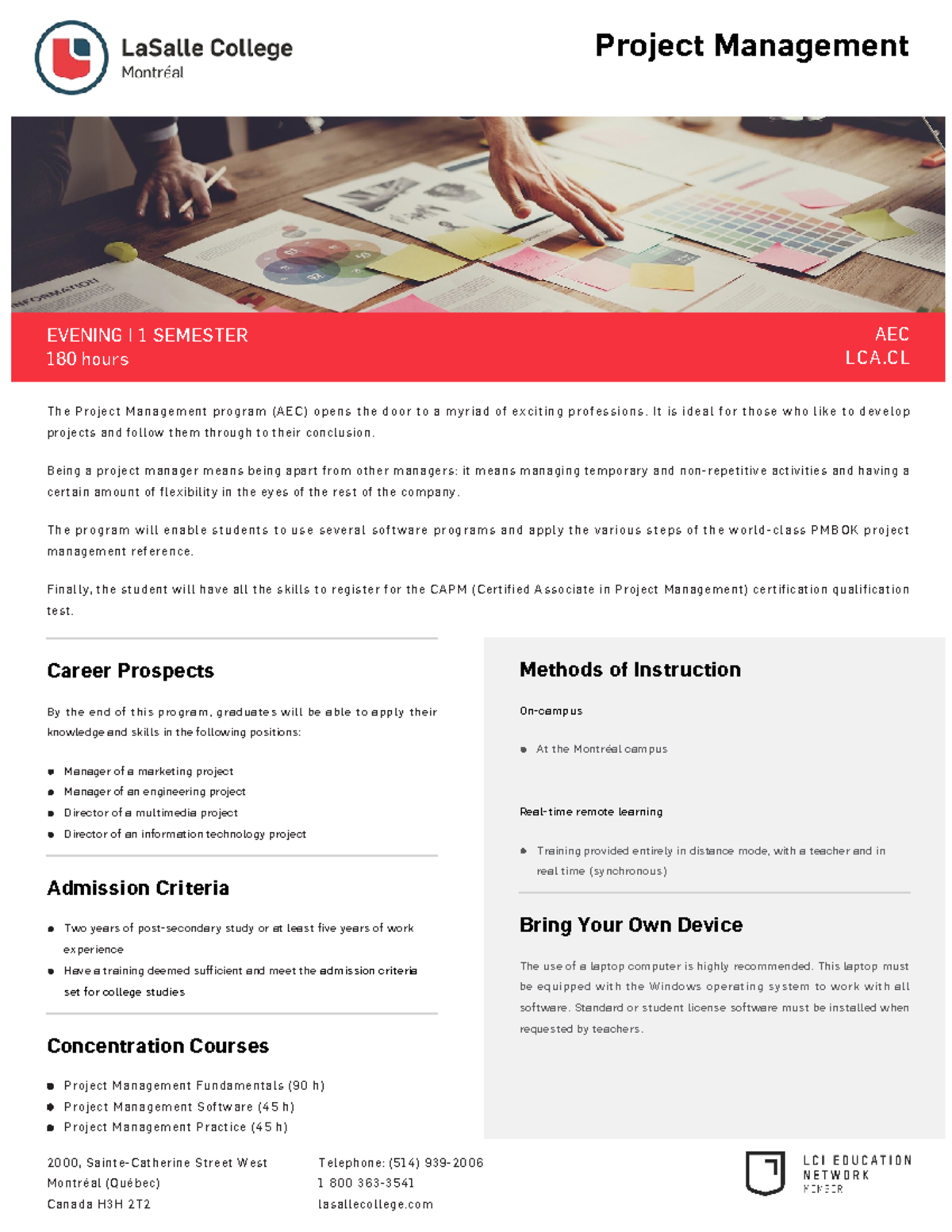 Aec projet management courses Pdf Brochure en - Project Management AEC ...