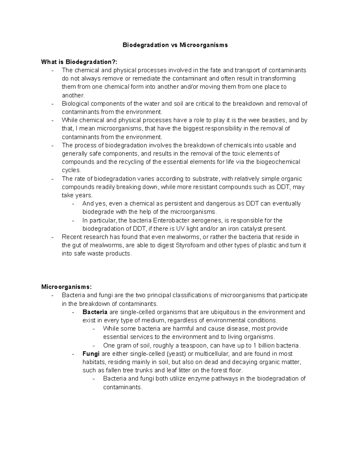 Biodegradation vs Microorganisms - Biological components of the water ...