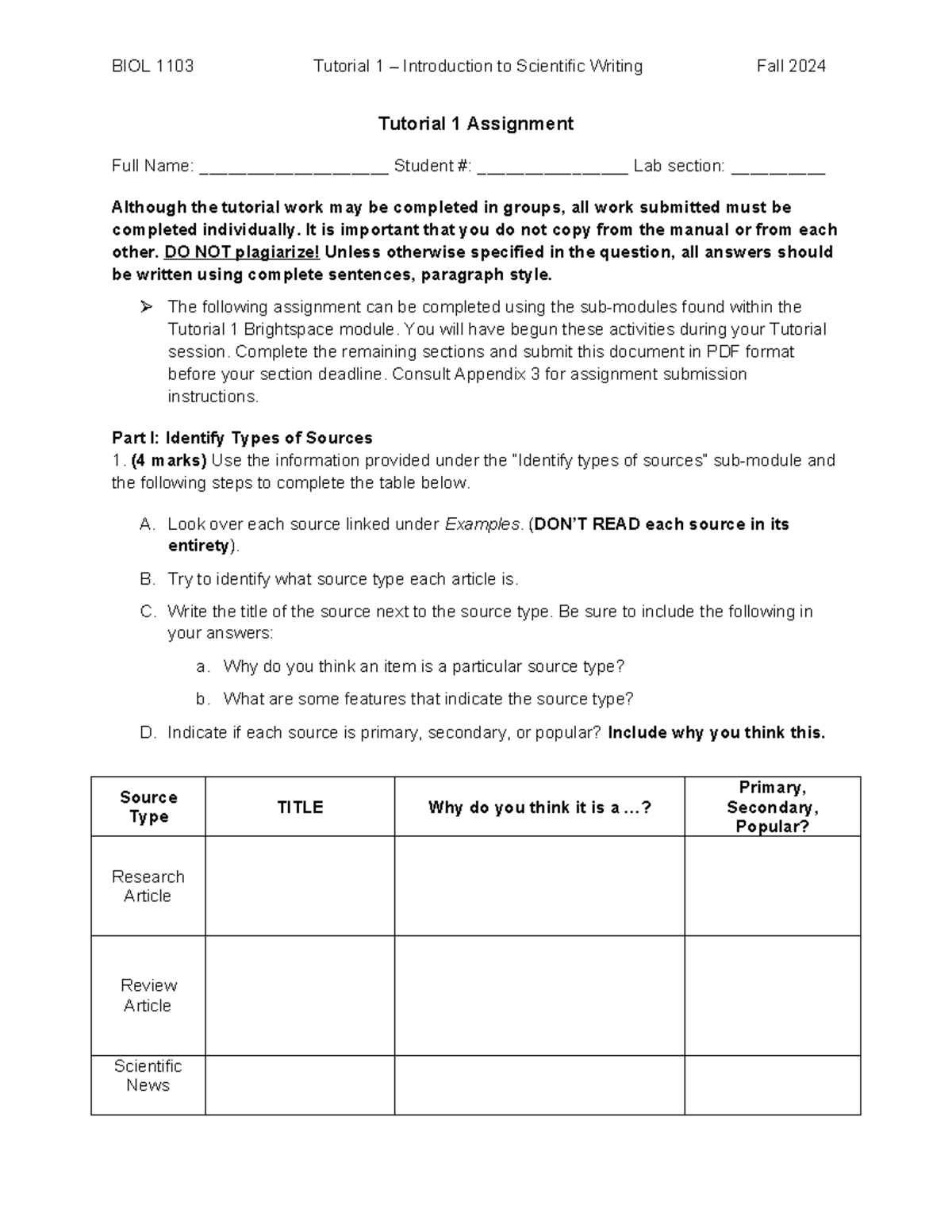 Tutorial 1 - Assignment Template 2024 - Tutorial 1 Assignment Full Name ...