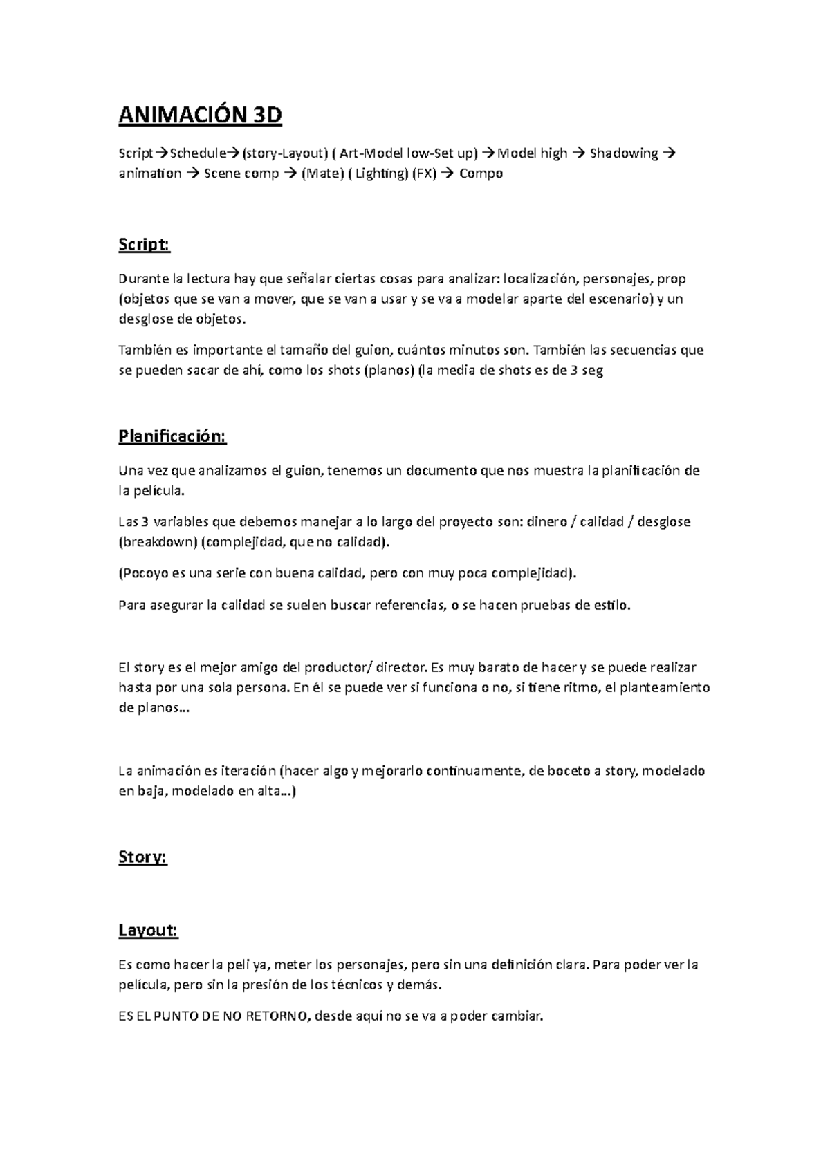 Animación 3D - ANIMACIÓN 3D Script Schedule (story-Layout) ( Art-Model ...