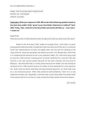 Practice - Kelly Template - ELC151/JNMS/PRACTICE/KELLY NAME: NUR ...