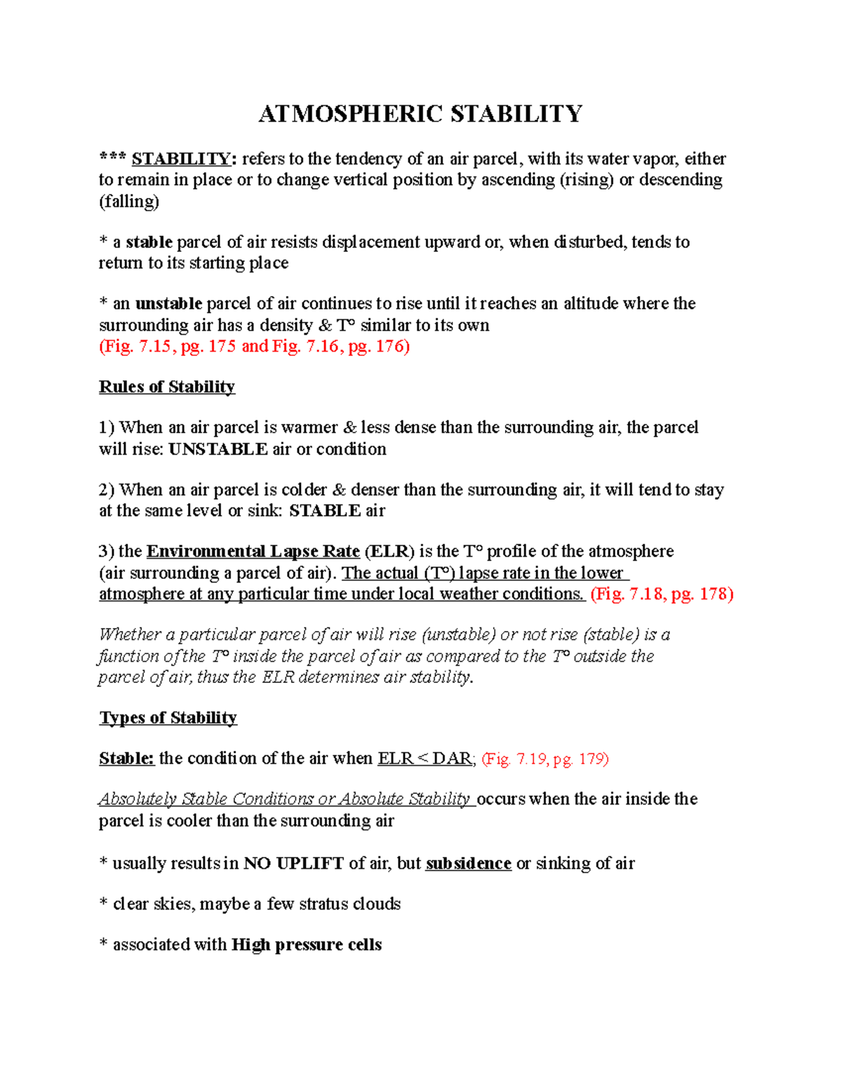 Lecture 11 ATMOSPHERIC STABILITY STABILITY Refers To The lecture-11-atmospheric-stability-stability-refers-to-the