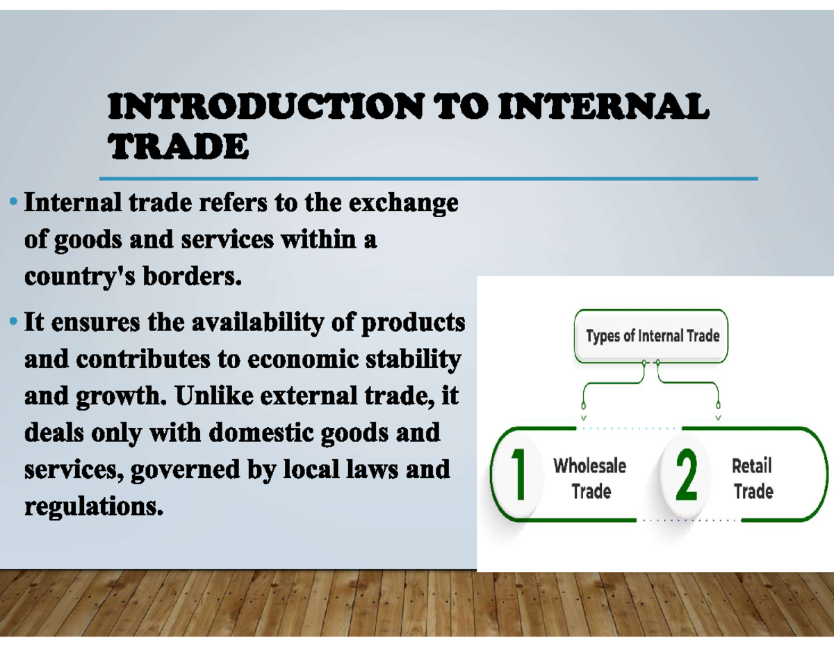 Internal - It ensures the availability of products Types of Internal ...