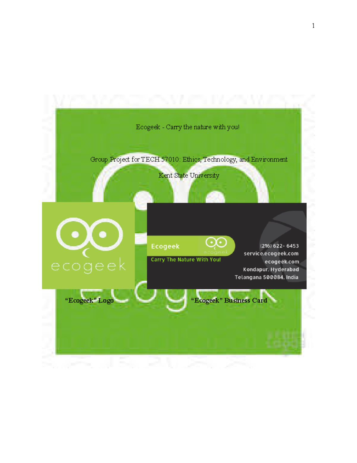 Final Group Project - 1 Ecogeek - Carry the nature with you! Group ...