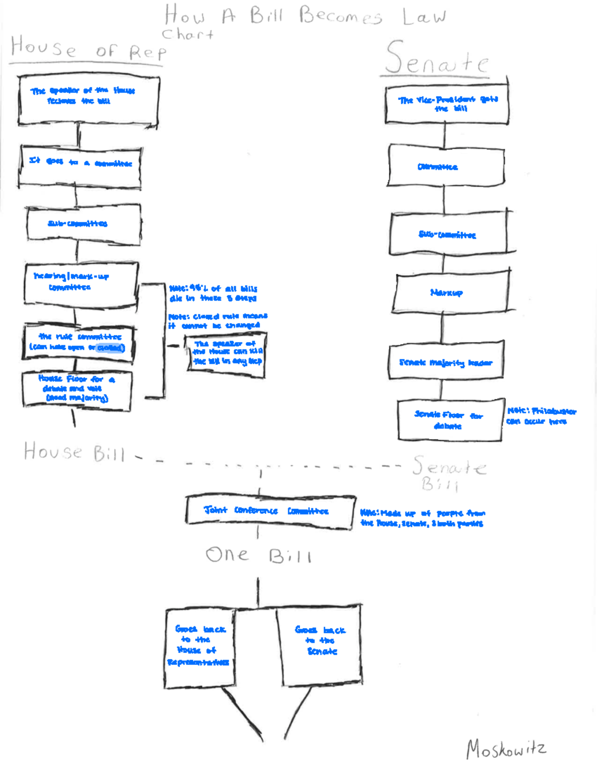 How a Bill Becomes Law Chart - thespeakeroftheHouse recievesthebill ...