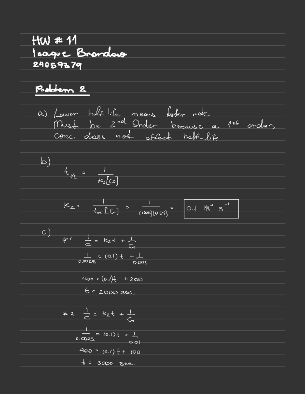 HW#11 - Homework 11 on Biophysical Chemistry Dr. Xu - HW ...