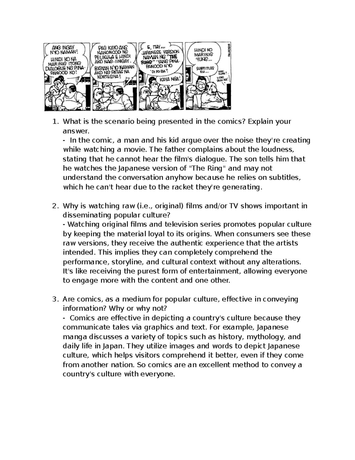 05 worksheet 1 - What is the scenario being presented in the comics ...