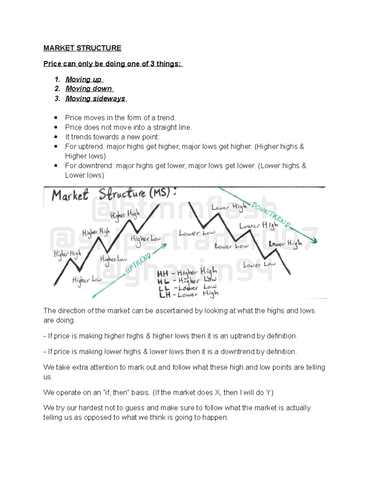 The 4 Concept - notes - MARKET STRUCTURE Price can only be doing one of ...