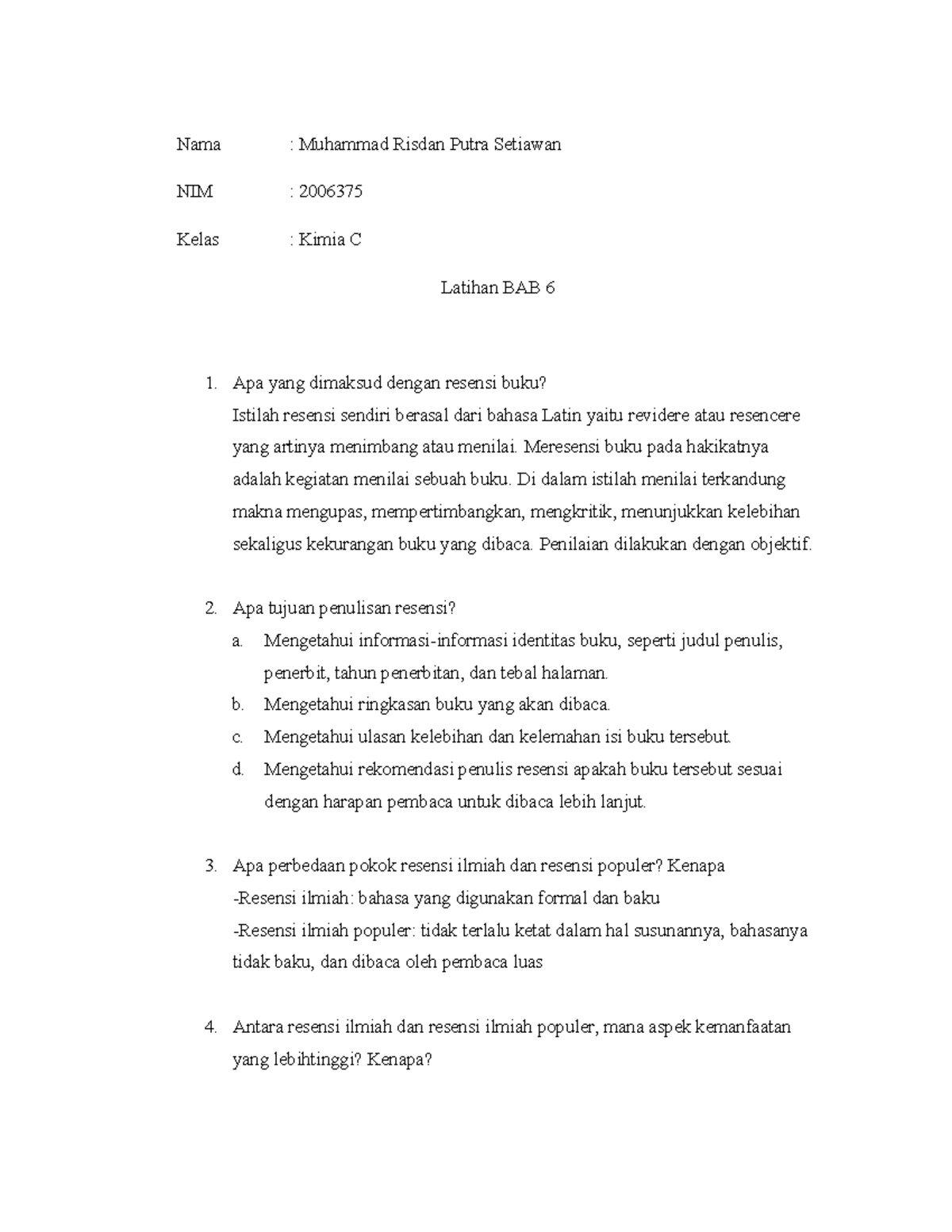 Muhammad Risdan Putra Setiawan Jawaban BAB 6 - Nama : Muhammad Risdan ...