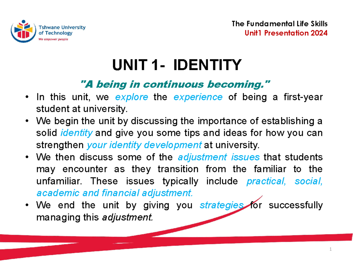 Life Skills UNIT 1 PDF - memo to unit 1 - Corporate Affairs and ...