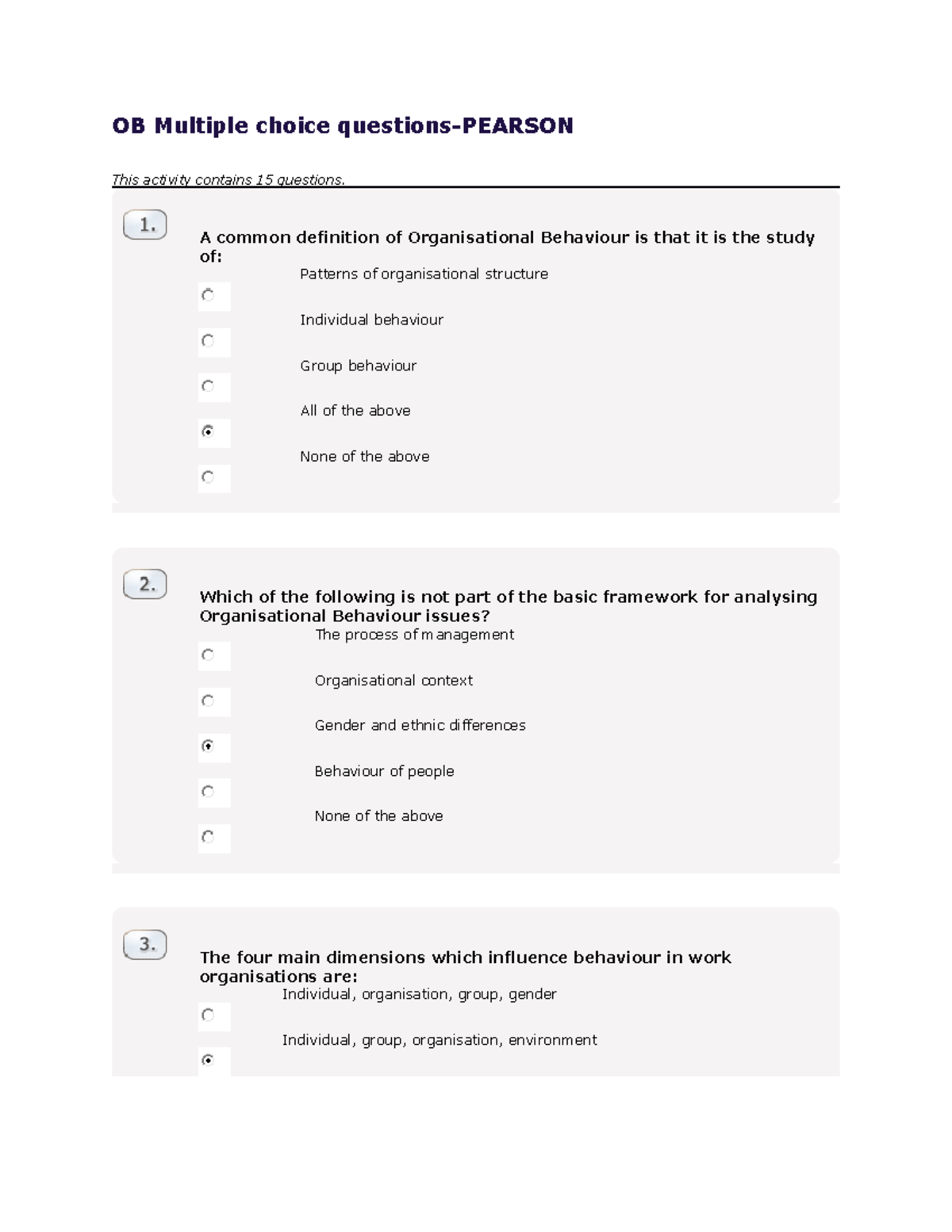 Exam 1 August 2019, questions and answers - OB Multiple choice This ...