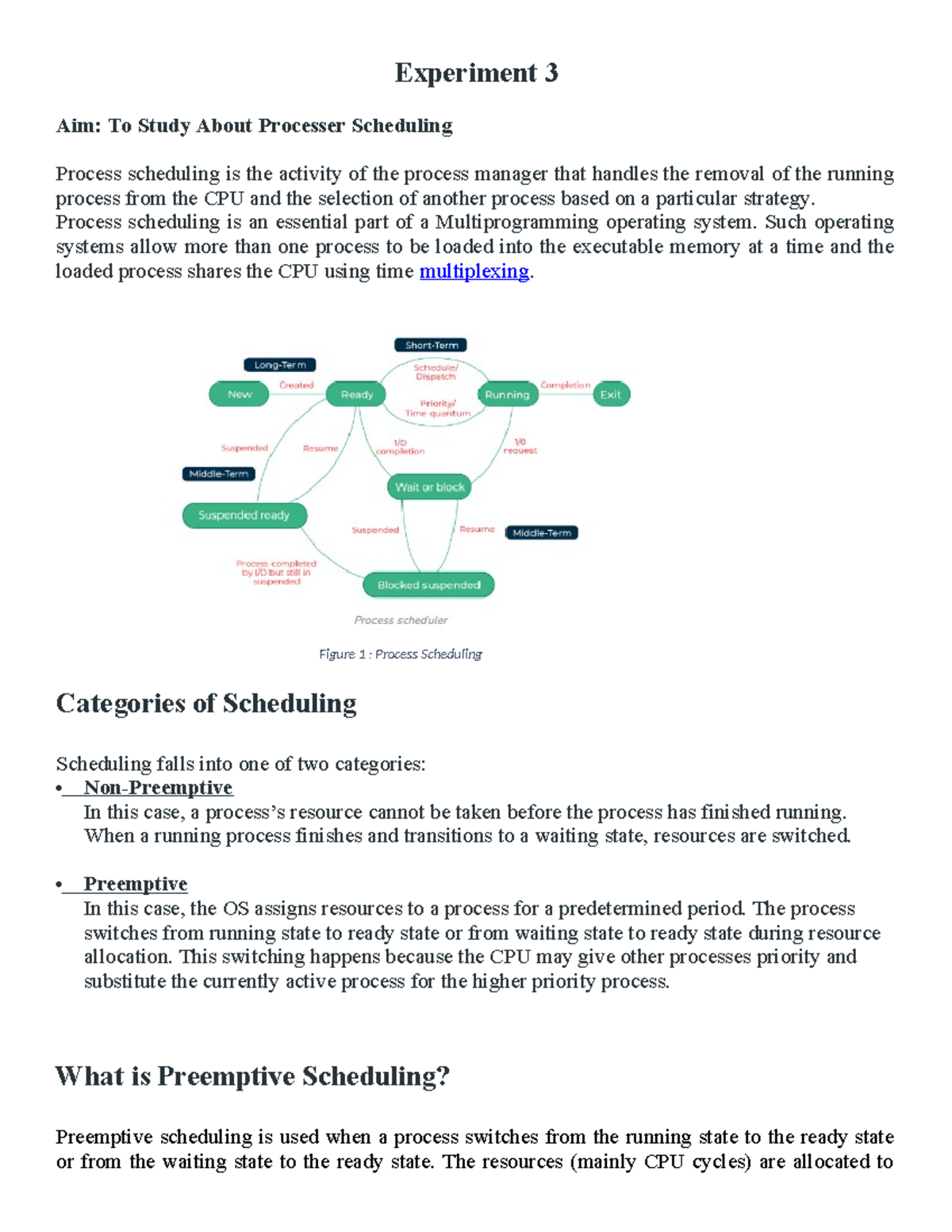 Experiment 3 jaani - yayy - Experiment 3 Aim: To Study About Processer Scheduling Process ...