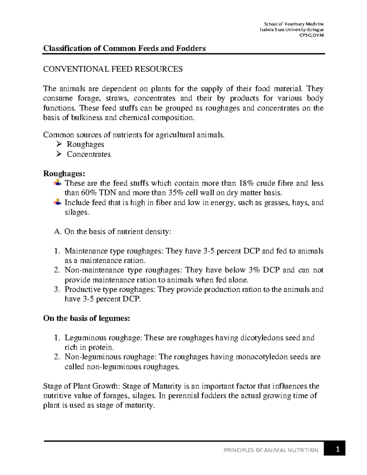 FEED AND HAY - animal nutrition - Isabela State University-Echague CPSG ...