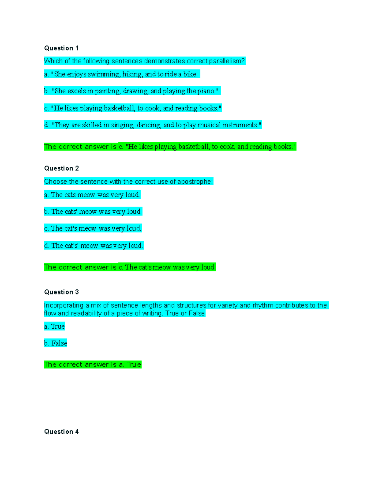 ENGL 1102 Self Quiz Unit 2 - Question 1 Which of the following ...