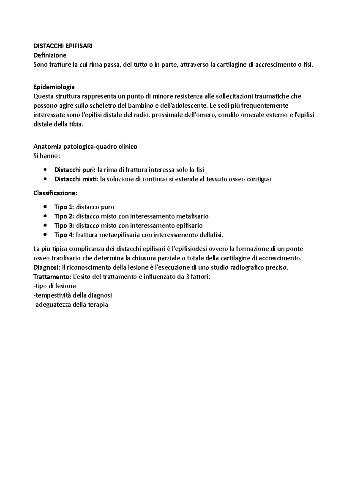 Fratture Distacchi Epifisari - Malattie Apparato Locomotore Primo ...