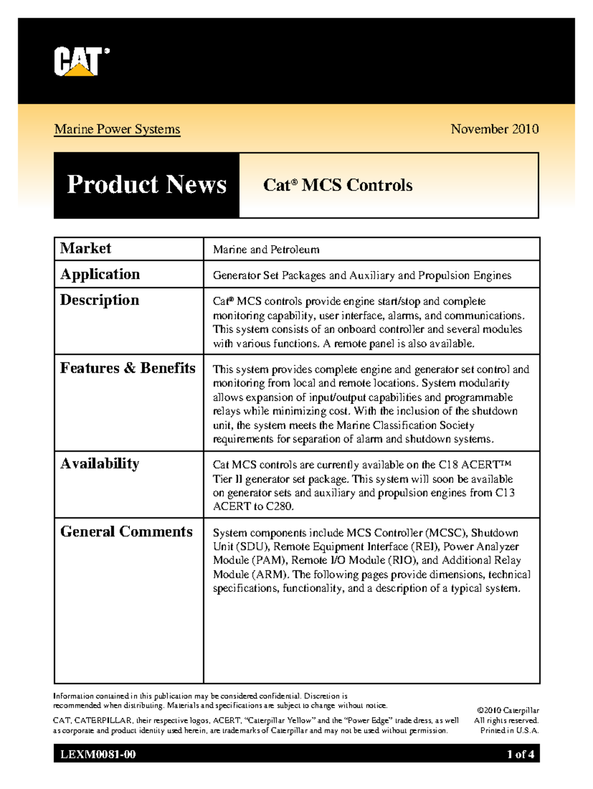 Cat MCS Controls - Resumen Controladores - Product News Cat ® MCS ...