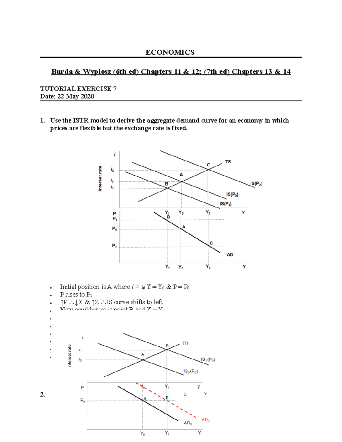 Economics Tutorial 7 2020 - with solutions - ECONOMICS Burda & Wyplosz ...