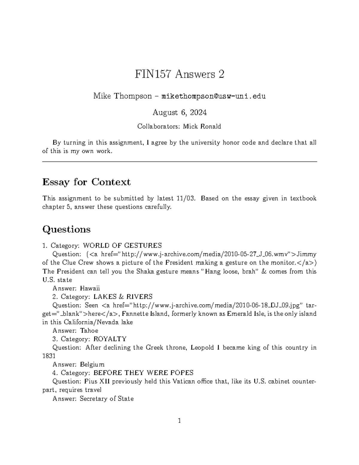 FIN157 Answers 2 - introduces students to the basic principles and skills of biblical - Studocu