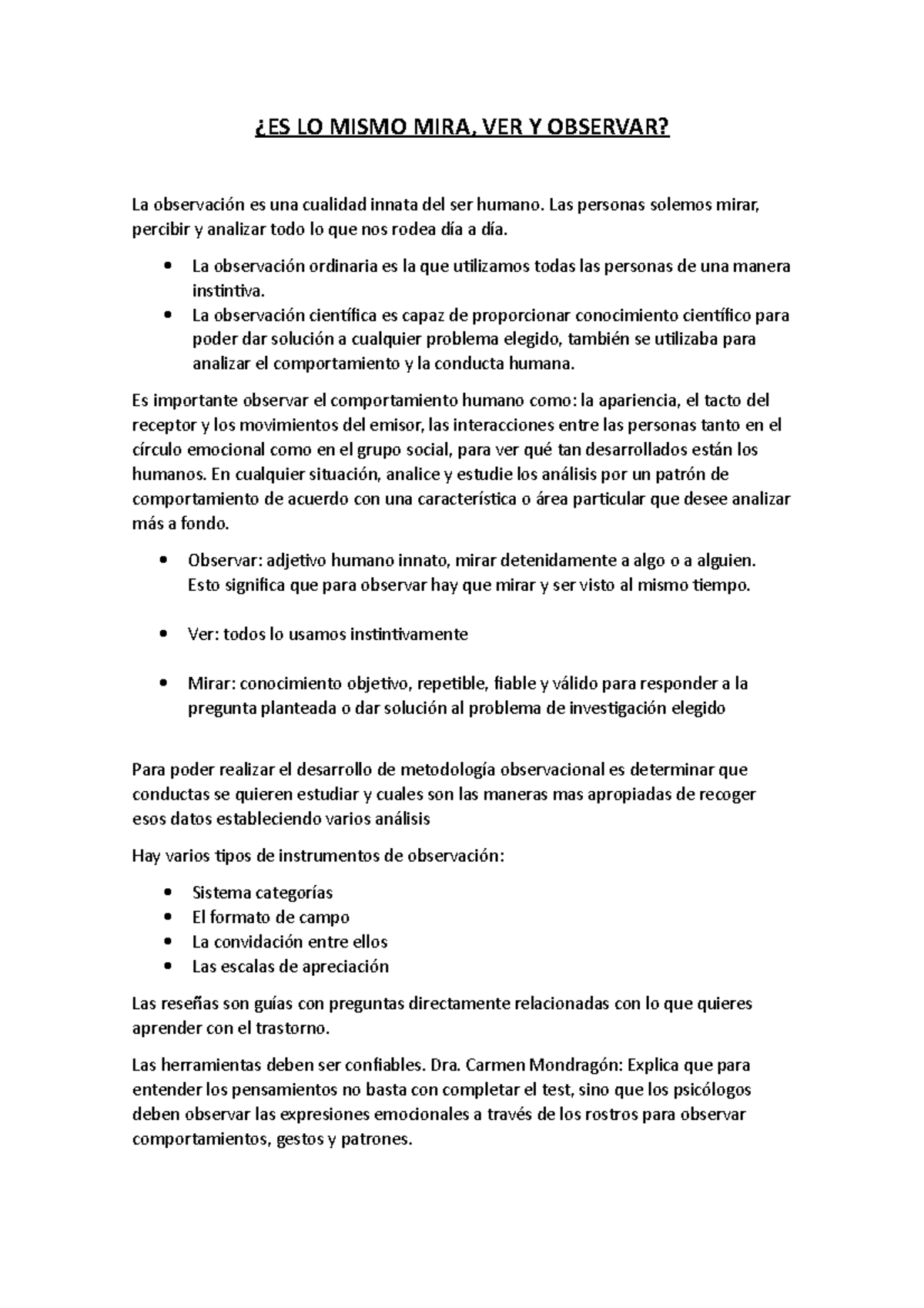 Mirar, ver y observar el comportamiento de alguien de un video. - ¿ES ...