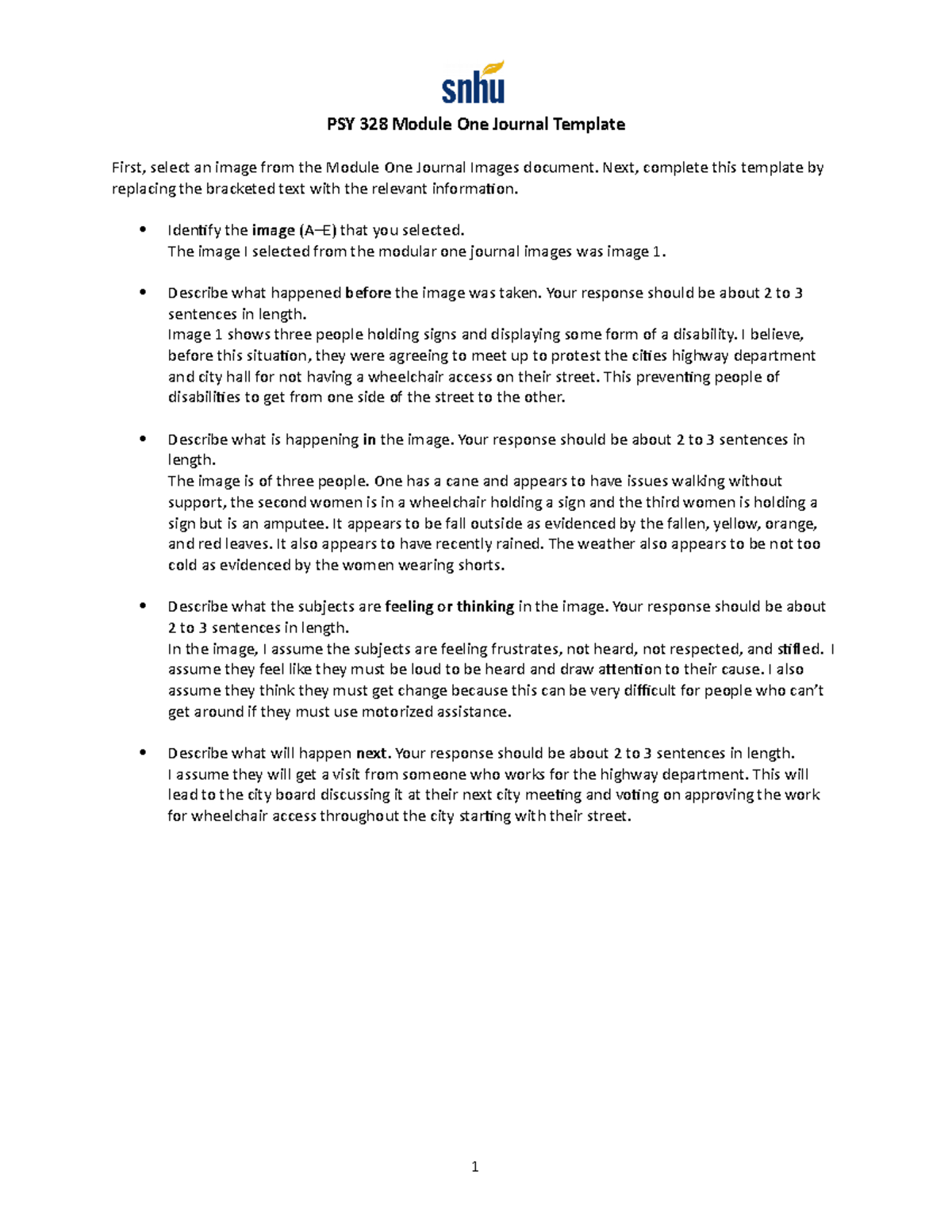 PSY 328 Module One Journal Template - PSY 328 Module One Journal ...