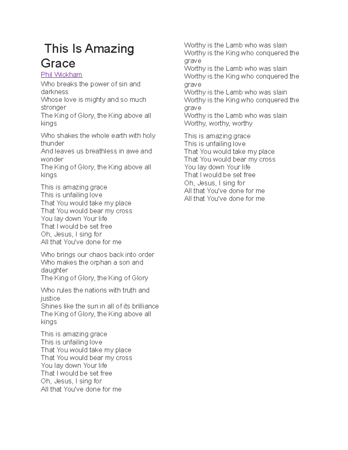 This Is Amazing Grace - Lecture - This Is Amazing Grace Phil Wickham ...