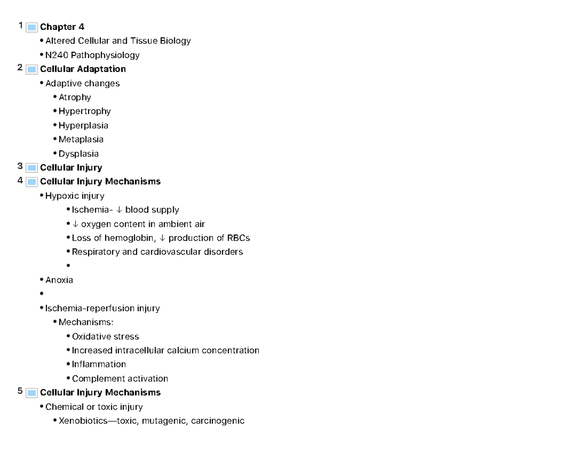 Alt Cell Tissue Biology Student PDF - 1 Chapter 4 Altered Cellular and ...
