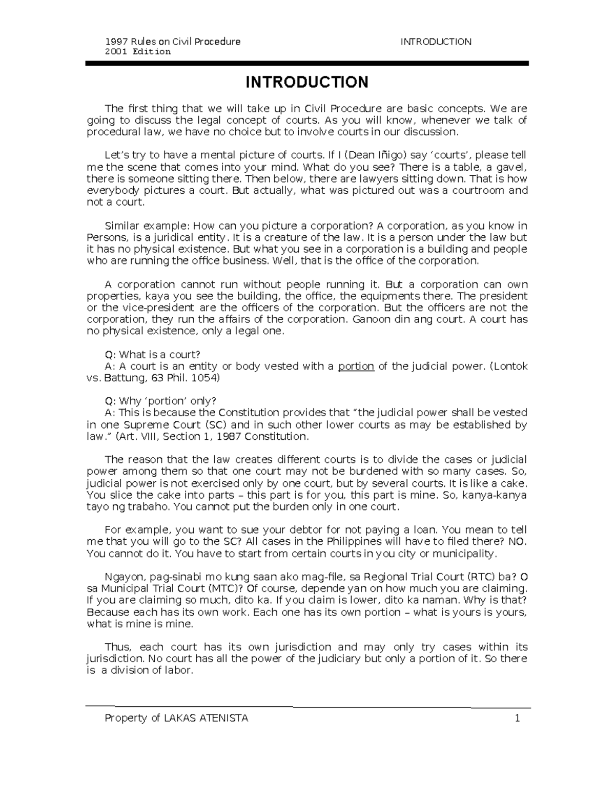 00-introduction - 2001 Edition INTRODUCTION The first thing that we ...