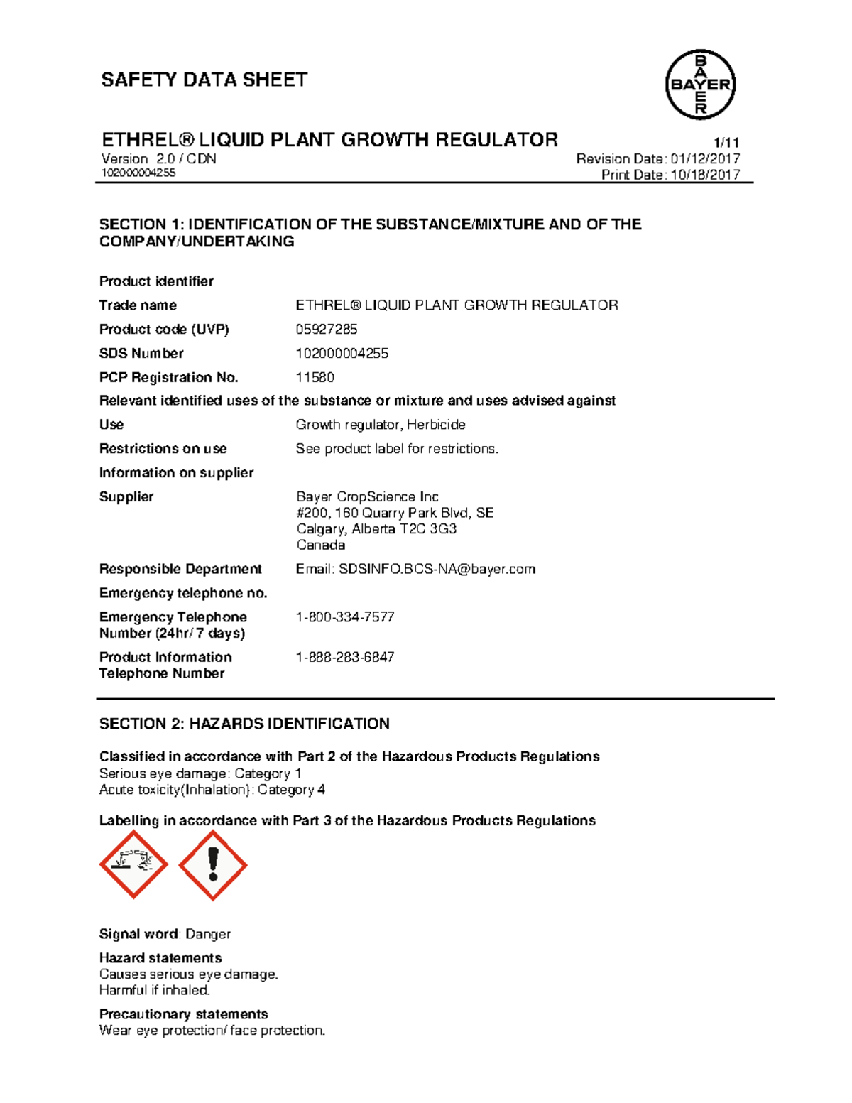 Ethrel-MSDS 02 04 21 ac - ETHEREL - ETHREL® LIQUID PLANT GROWTH ...