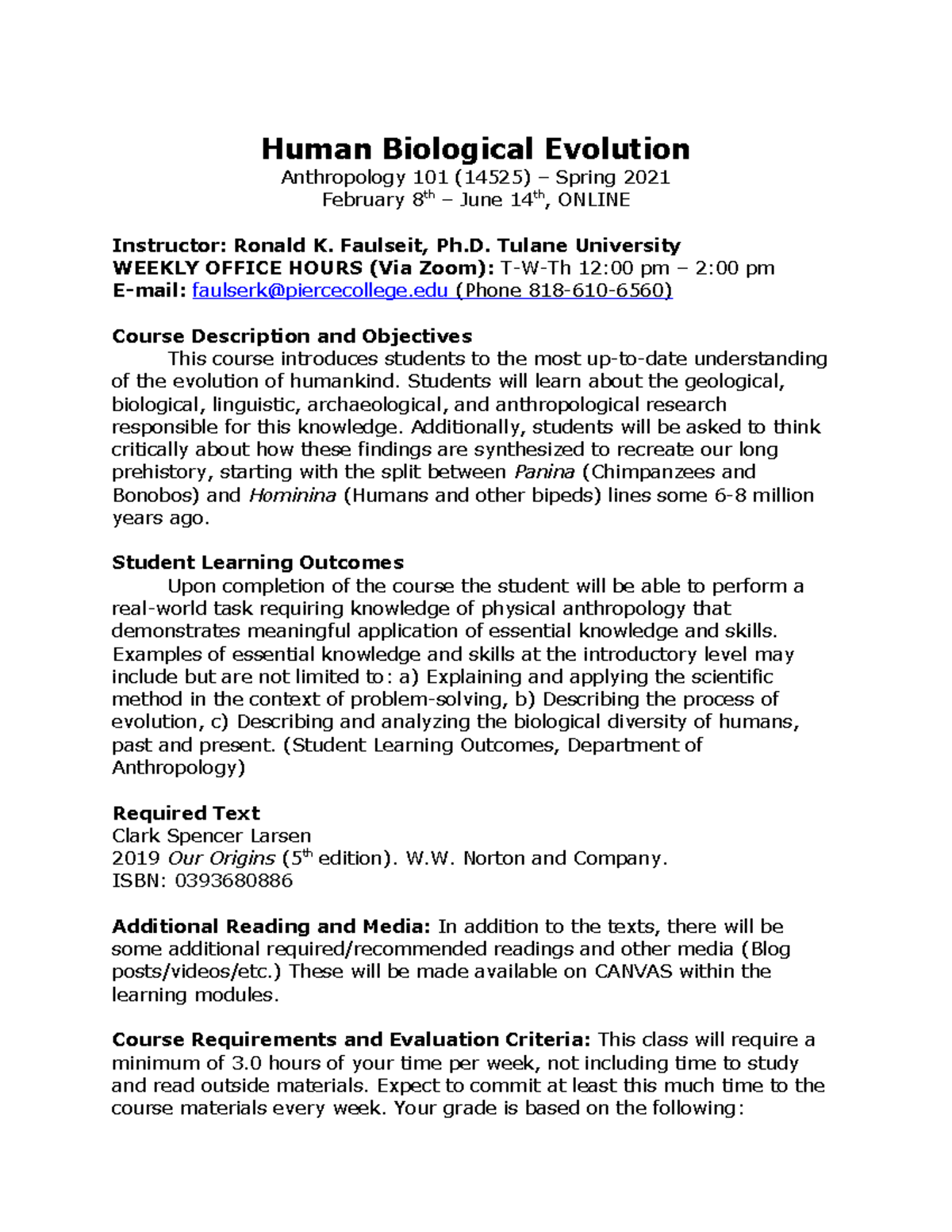 Anthropology sylqbus - notes - Human Biological Evolution Anthropology ...